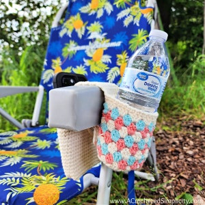 Crochet Chair Caddy for Lounge Chairs, Beach Chairs, Camping Chairs ...