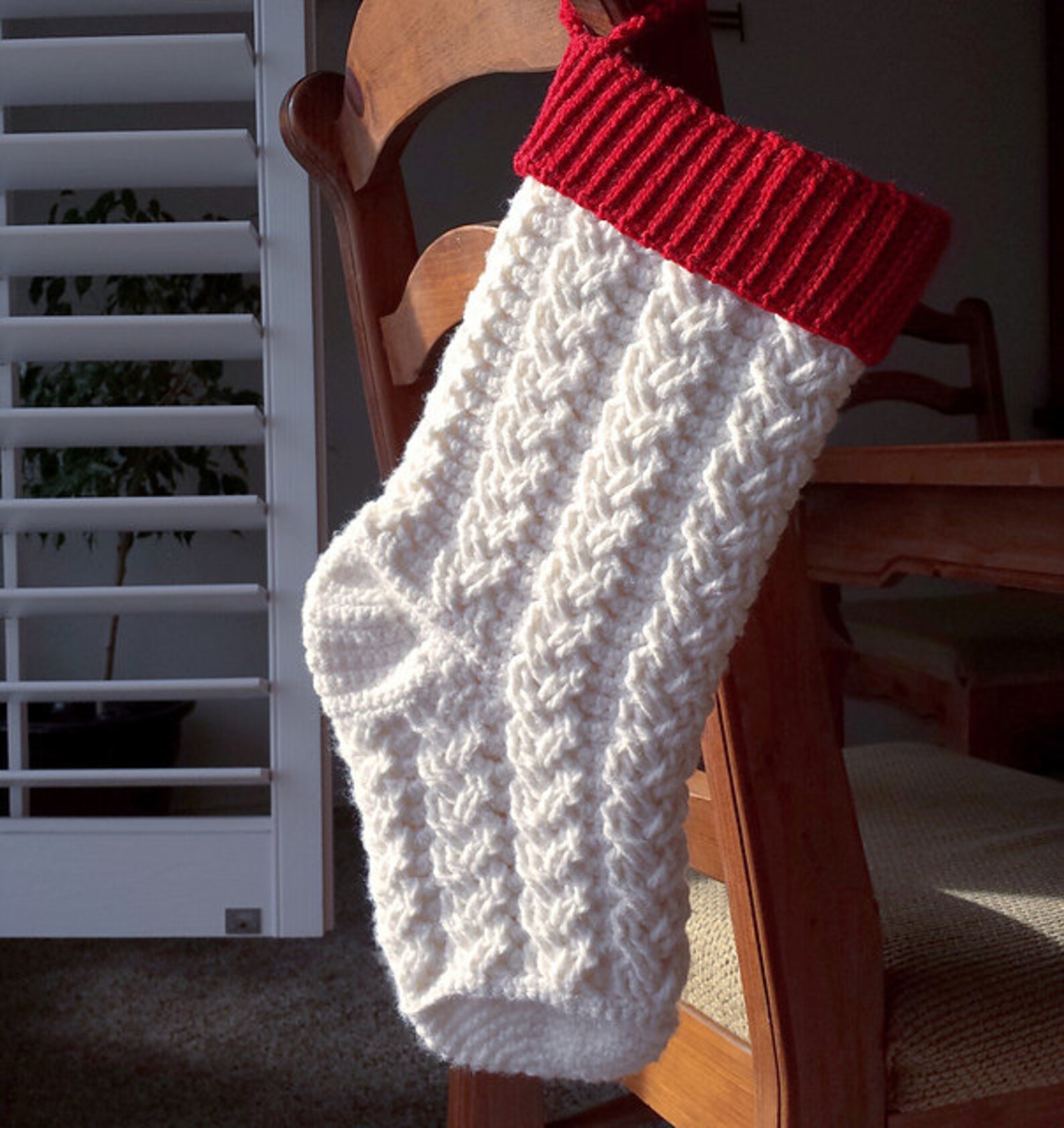 Crochet Pattern: Braided Cables Christmas Stocking | Etsy