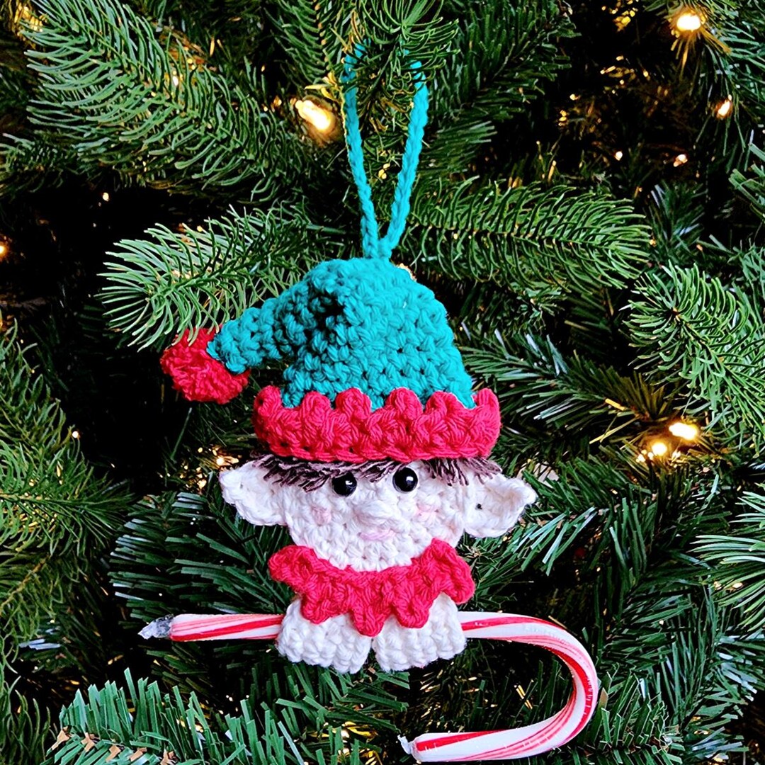 CROCHET PATTERN | Crochet Elf Candy Cane Holder | Candy Cane Holder ...