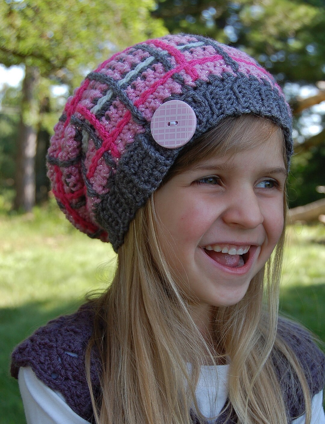 Crochet Pattern: "perfectly Plaid" Slouch Hat, Permission to Sell ...