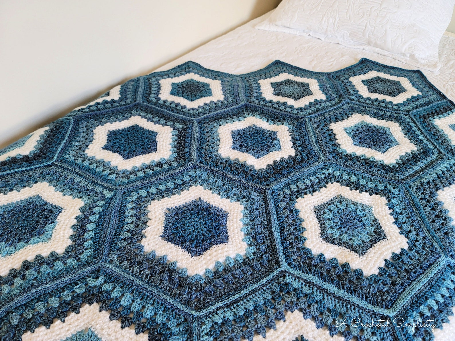 Crochet Blanket Pattern Afghan Pattern Sea Glass Hexagon - Etsy