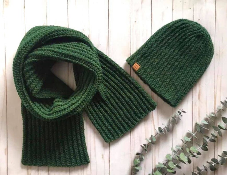PDF Crochet Pattern: Reversible Basic Ribbed Scarf, Crochet Scarf ...