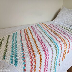 Crochet C2C Blanket Pattern, Candy Stripes Lapghan, Crochet C2c Blanket ...