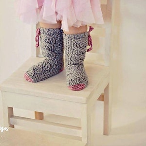 Crochet Pattern: Big Bold Cabled Slipper Socks & Footies (kids ...