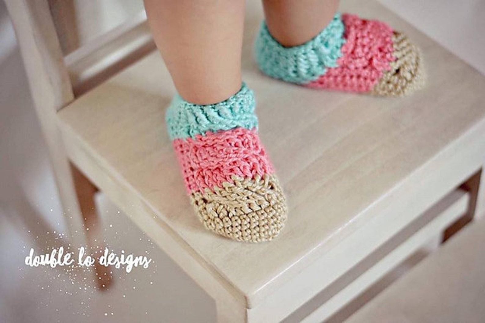 Crochet Pattern: Big Bold Cabled Slipper Socks & Footies (baby ...