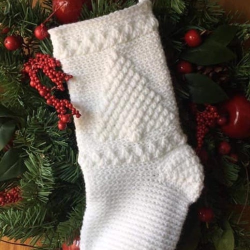 Christmas Cable Stocking Crochet PATTERN Downloadable PDF - Etsy