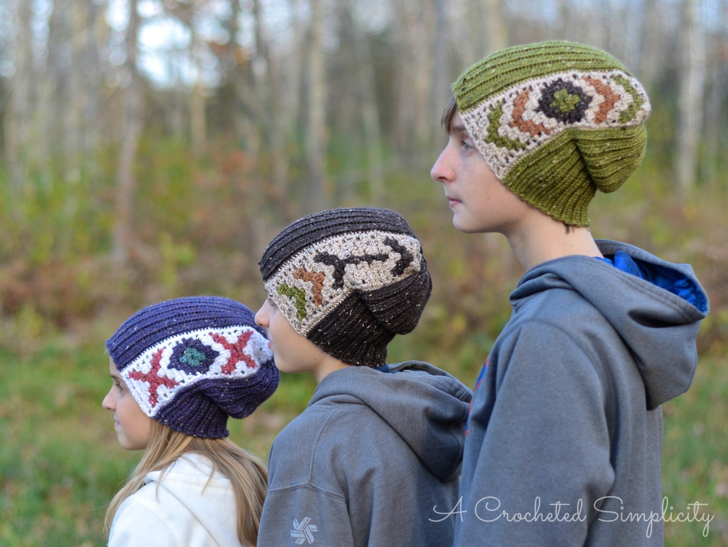 Crochet Pattern: boho Chic Mosaic Slouch 6-in-1 - Etsy