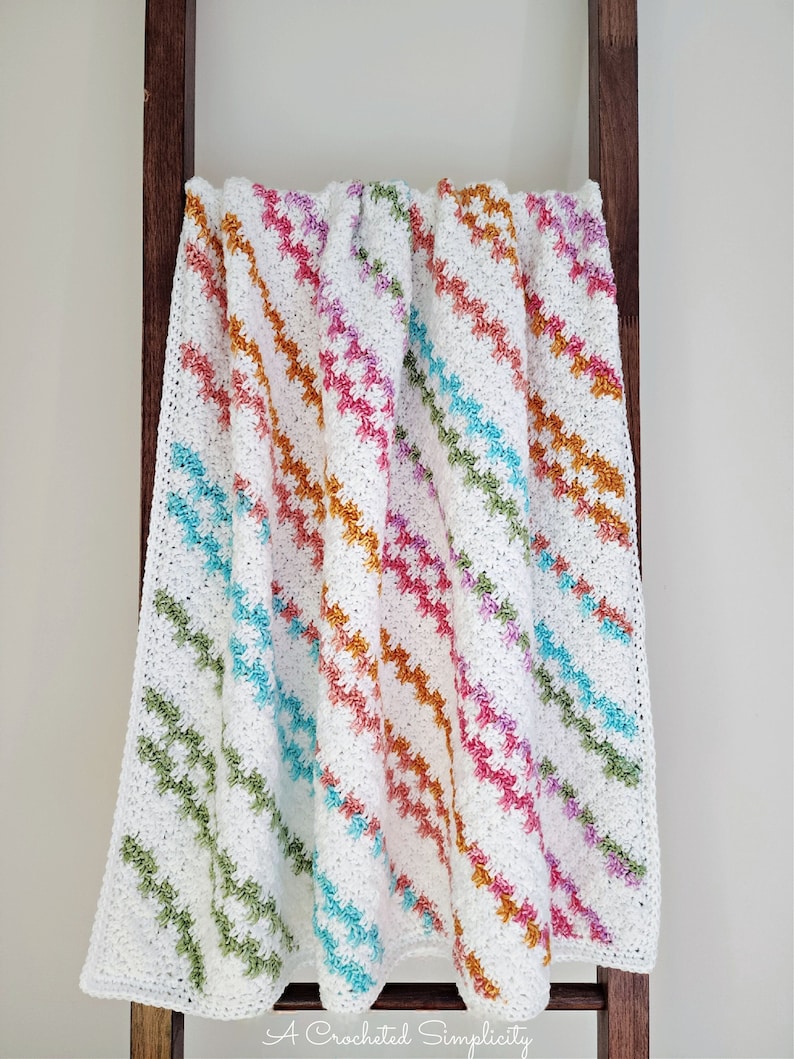 Crochet C2C Blanket Pattern, Candy Stripes Lapghan, Crochet C2c Blanket ...