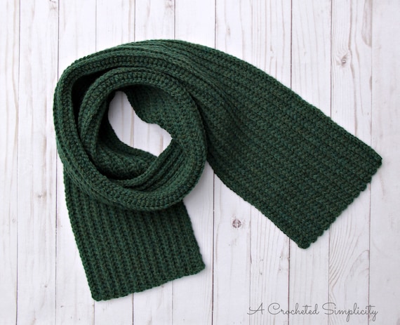 PDF Crochet Pattern: Reversible Basic Ribbed Scarf Crochet - Etsy
