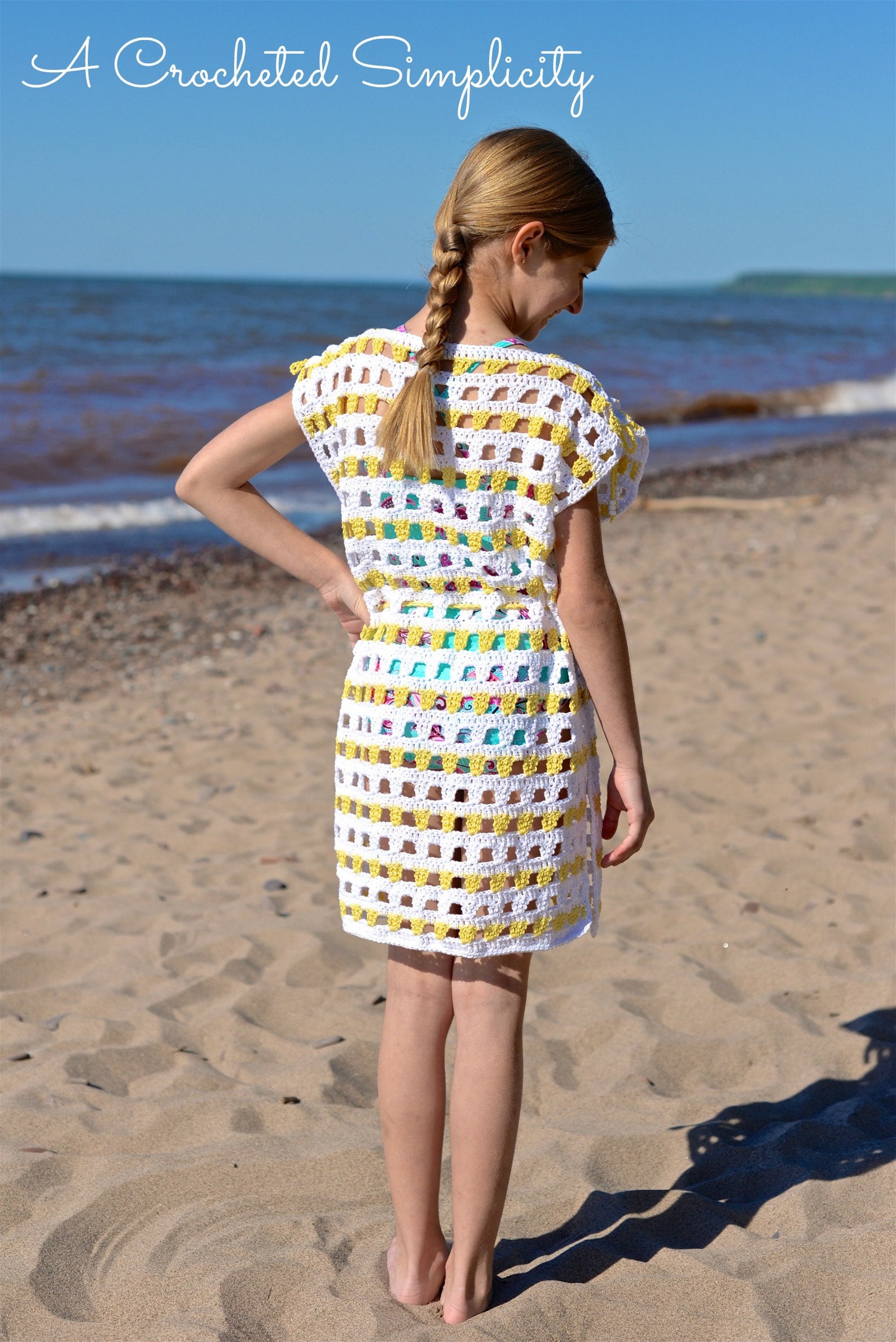 Crochet Pattern: Sunny Days Crochet Beach Cover-up, Sizes Doll, Baby ...