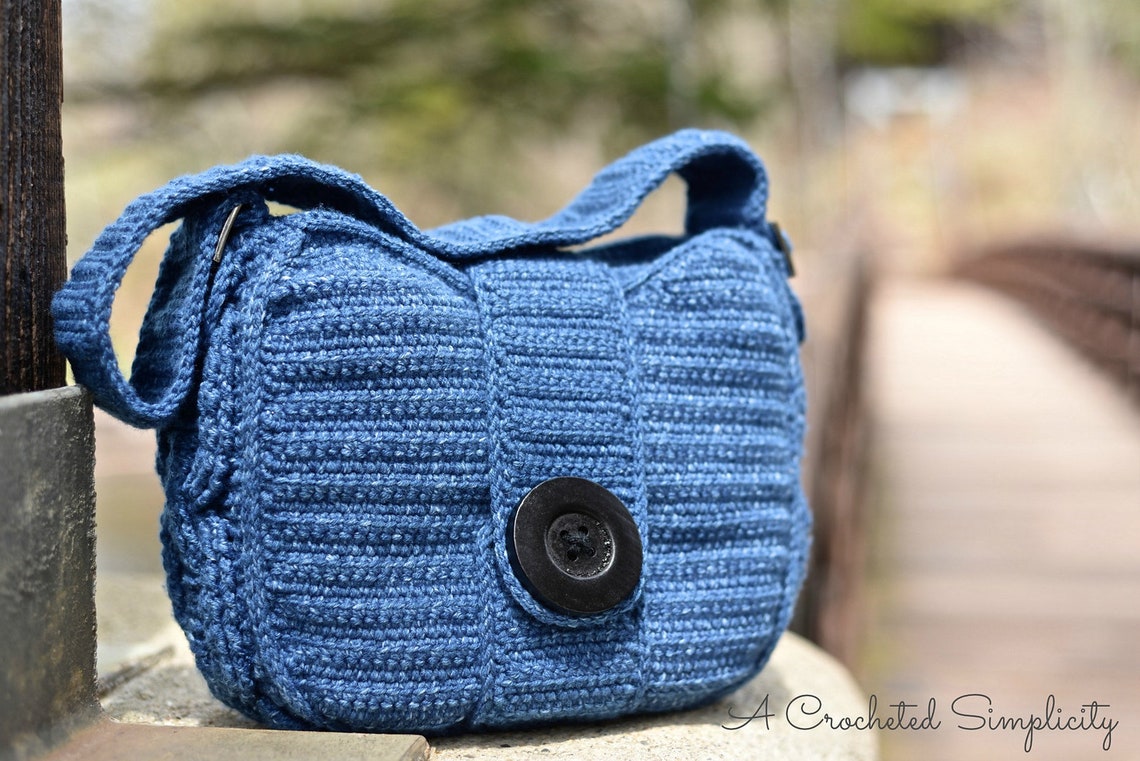 Crochet Bag Pattern, Crochet Cable Bag Pattern, Chain Link Cable Bag ...