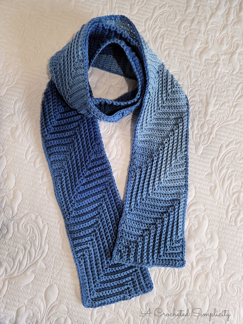 PDF Crochet Pattern: Diagonal Ripple Scarf Crochet Scarf - Etsy