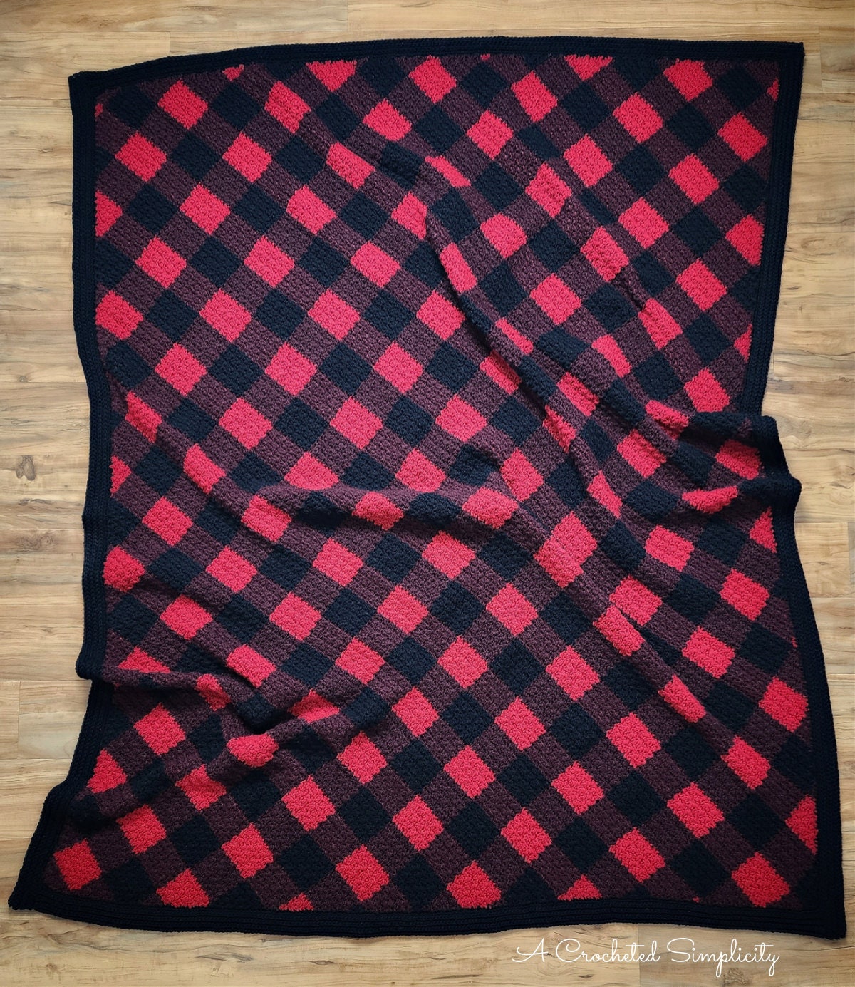 Crochet C2C Blanket Pattern, C2C Crochet Buffalo Plaid Blanket, Crochet ...