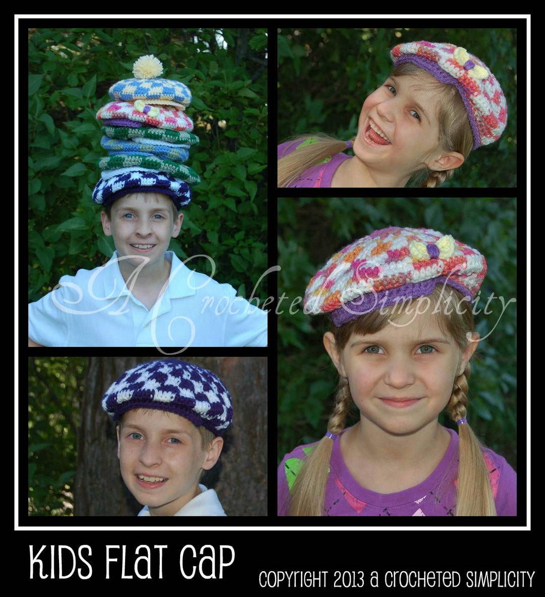 Crochet Pattern: Kids Flat Cap, Sizes 6m Thru 10 Yrs Permission to Sell ...