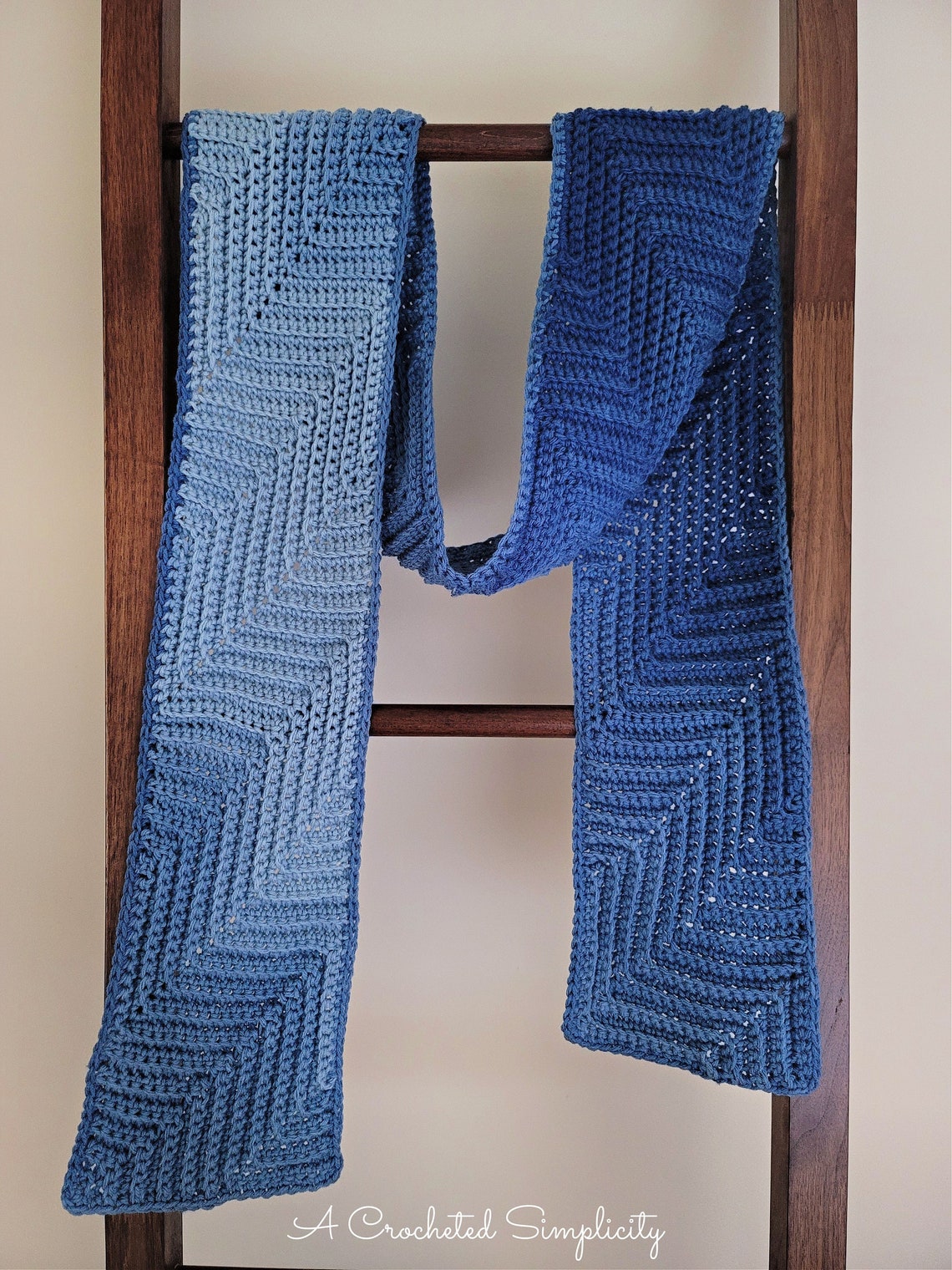 PDF Crochet Pattern: Diagonal Ripple Scarf Crochet Scarf - Etsy