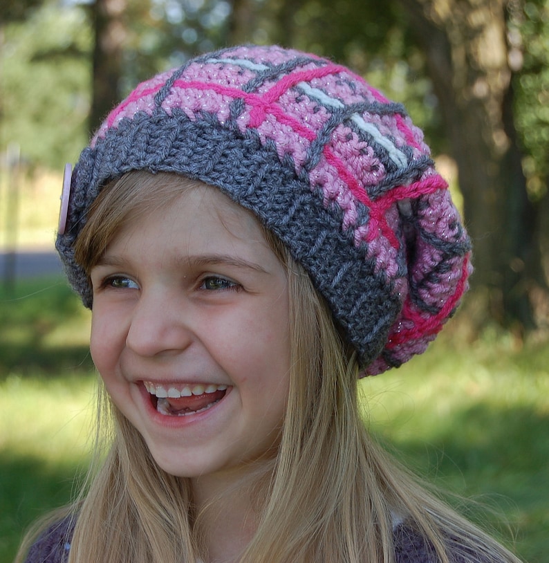 Crochet Pattern: "perfectly Plaid" Slouch Hat, Permission to Sell ...