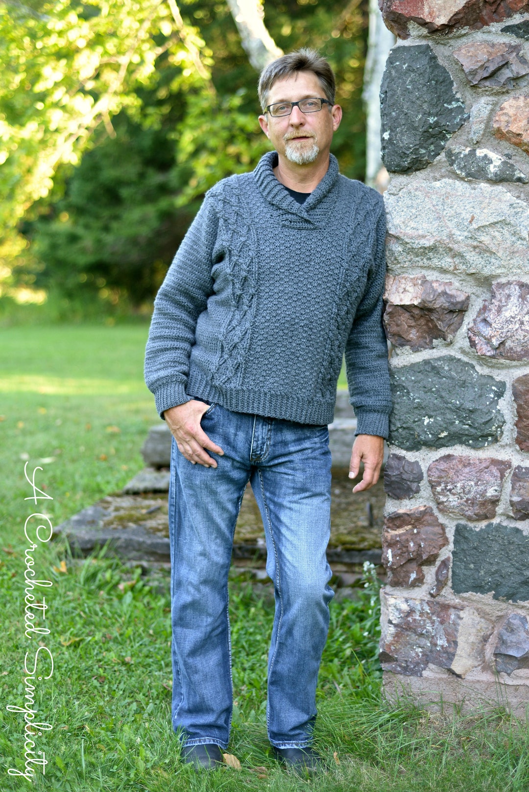 Crochet Pattern: Midwestern Warmth Men's Cabled Sweater **permission to ...