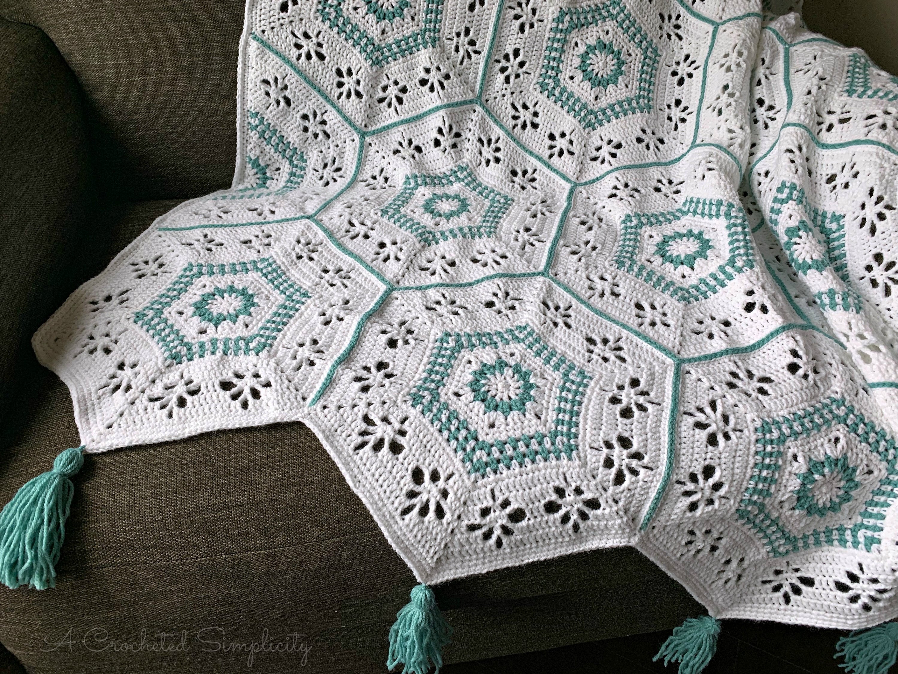 Crochet Blanket Pattern: Succulent Spring Hexagon Afghan Crochet Afghan ...