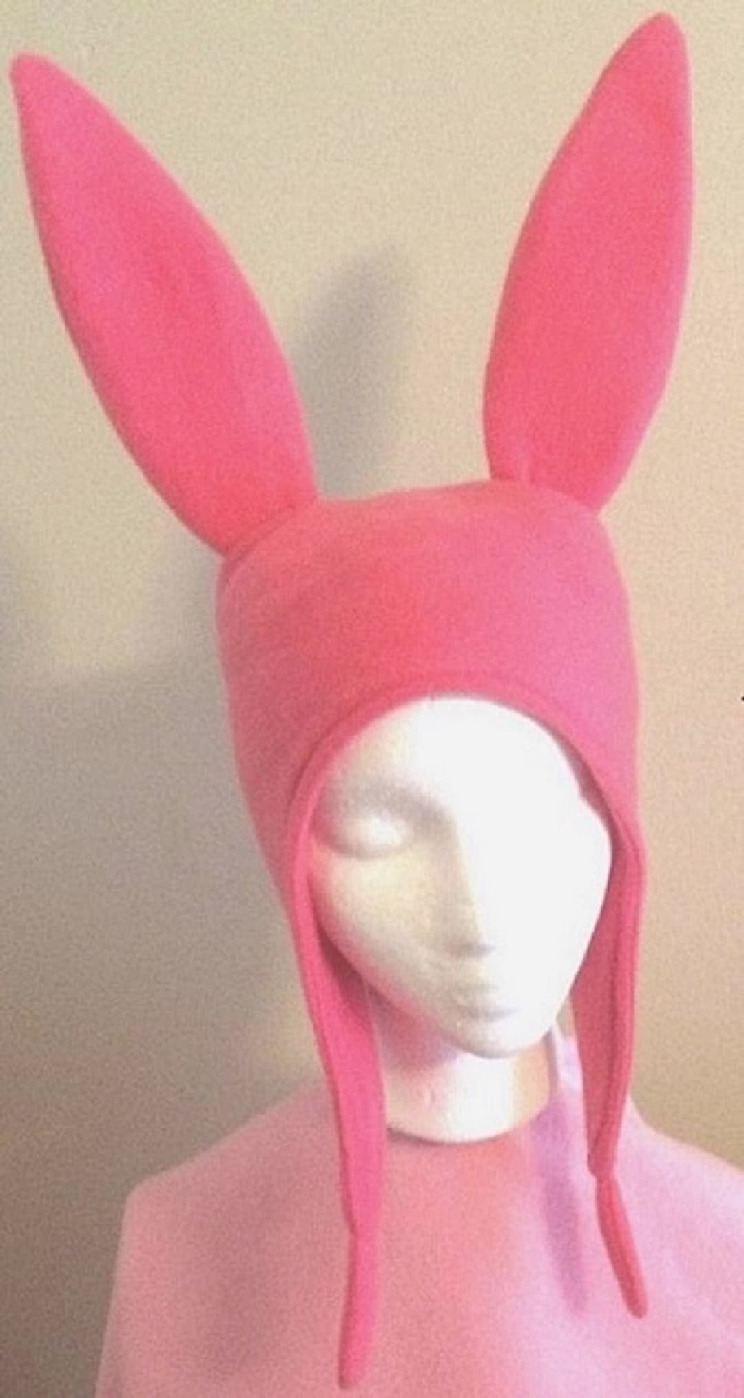 Pink Bunny Ears Hat in 6 Sizes SIZES: XX-S, X-S, S, M, Lge and X-lge ...