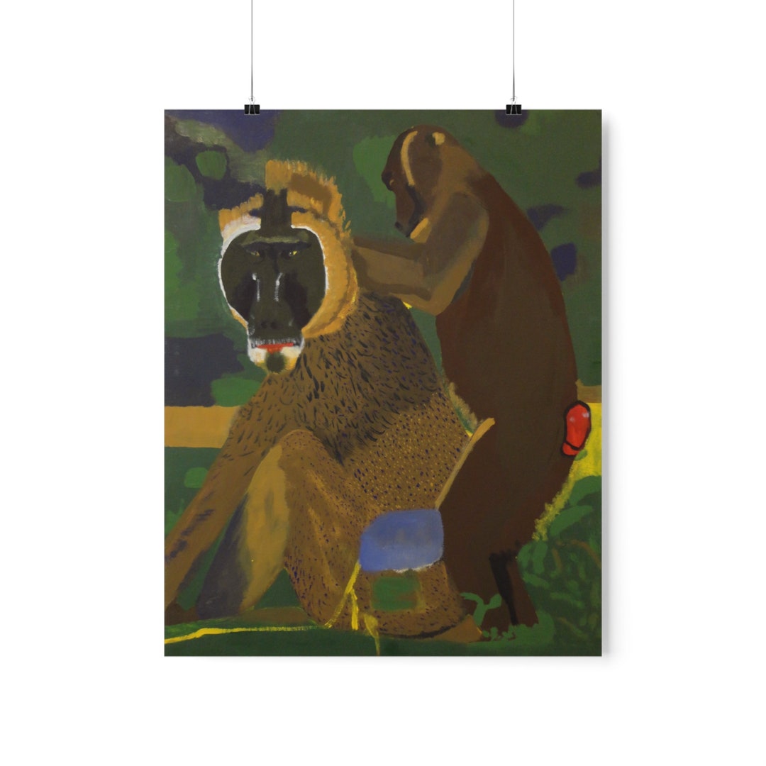 Baboon and Monkey - Premium Matte Poster - Etsy
