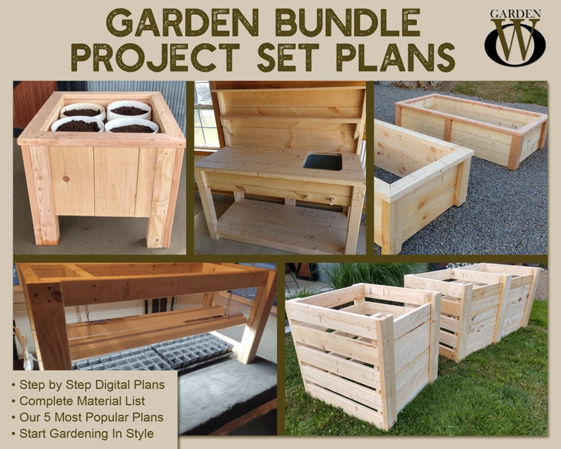 The Garden Bundle Plans Set - 5 Great Plans! - Etsy