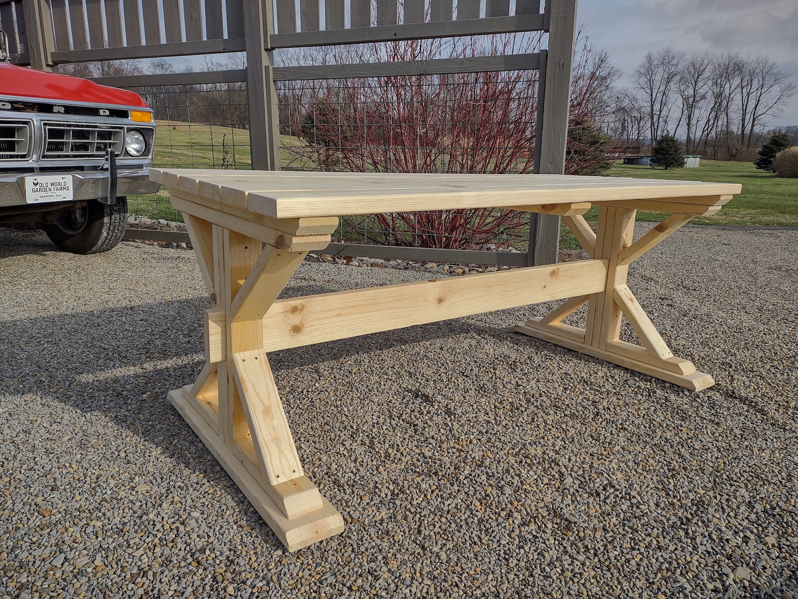 DIY Trestle Base Picnic Table Plans - Includes Bench Plans Too! - Etsy