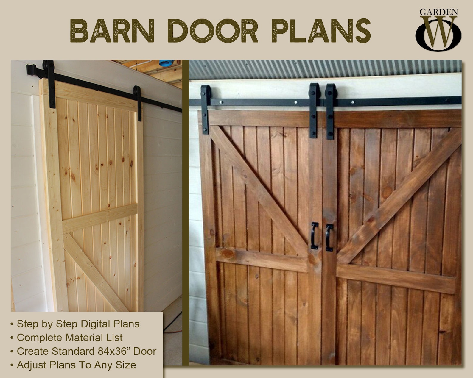 Barn Door Plans Step by Step Building Plans for DIY Barn - Etsy