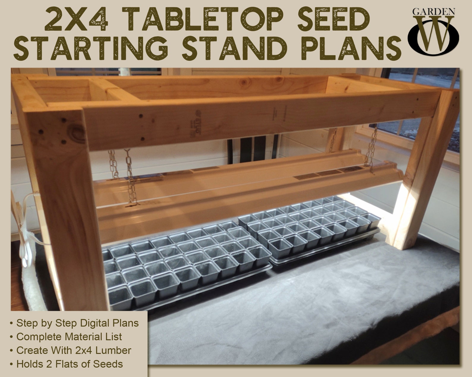 2x4 Tabletop Seed Starting Stand Step by Step DIY Plans | Etsy