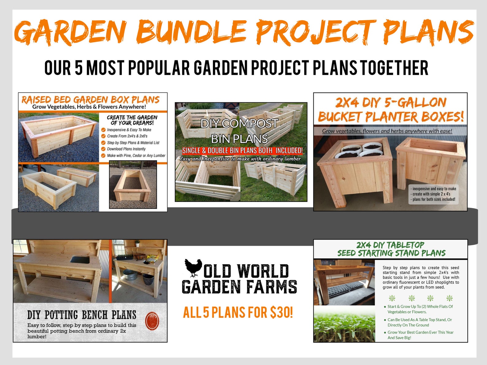 The Garden Bundle Plans Set - 5 Great Plans! - Etsy