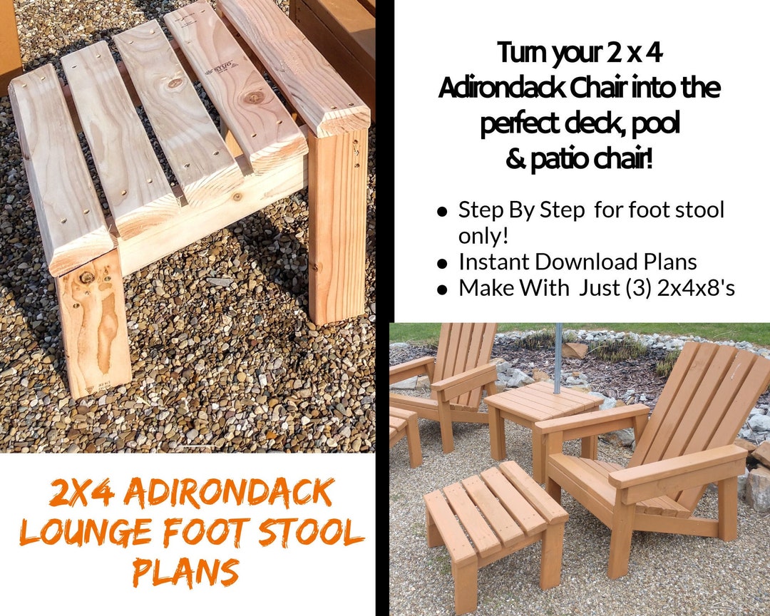 2x4 Foot Stool Plans for 2x4 Adirondack Chair - Etsy