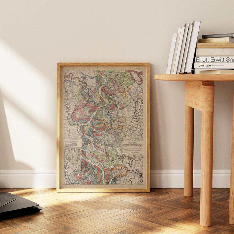 Harold Fisk Map Print: Mississippi River Meander, Rosedale to ...