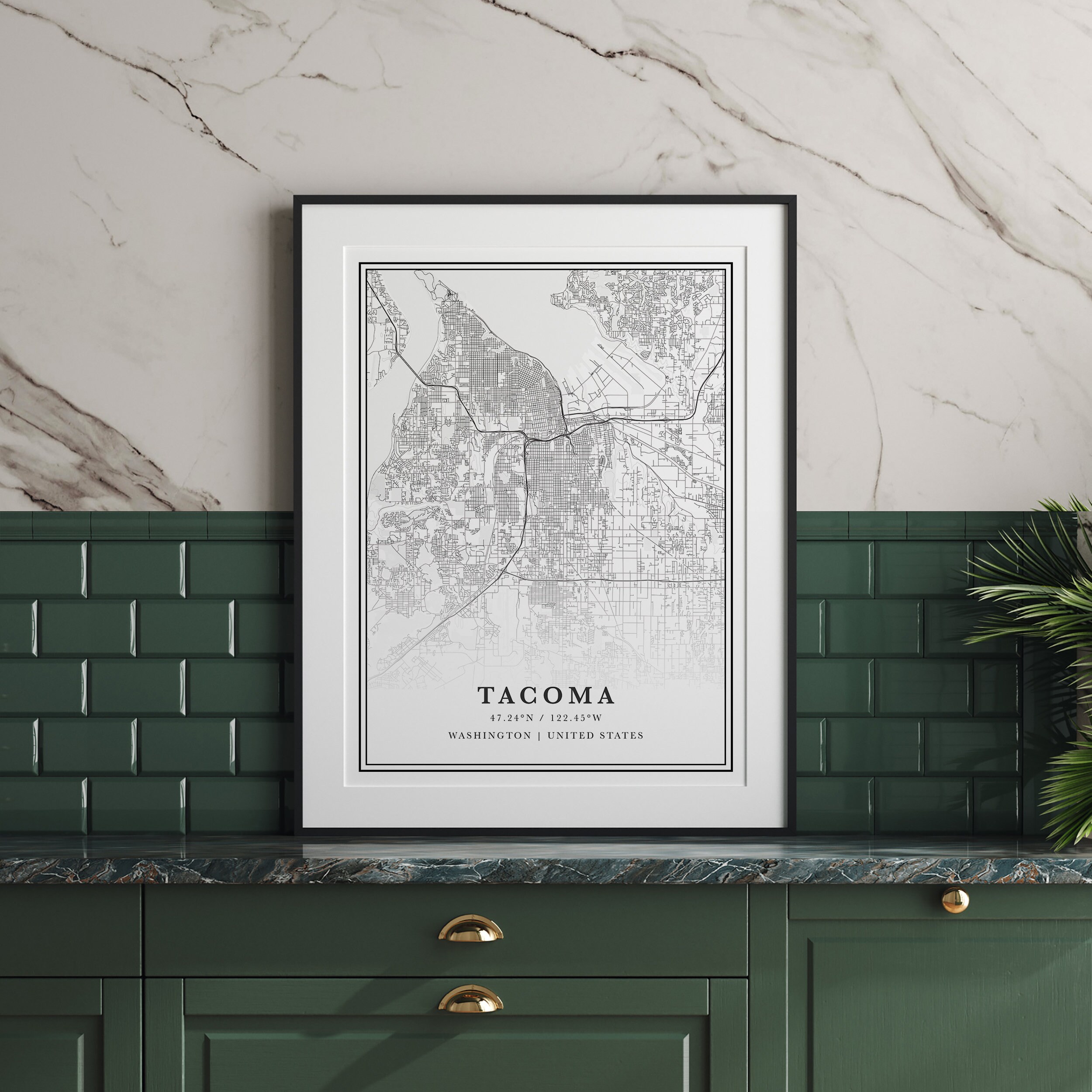 Tacoma Map Digital Tacoma Map Tacoma Washington Wall Art - Etsy