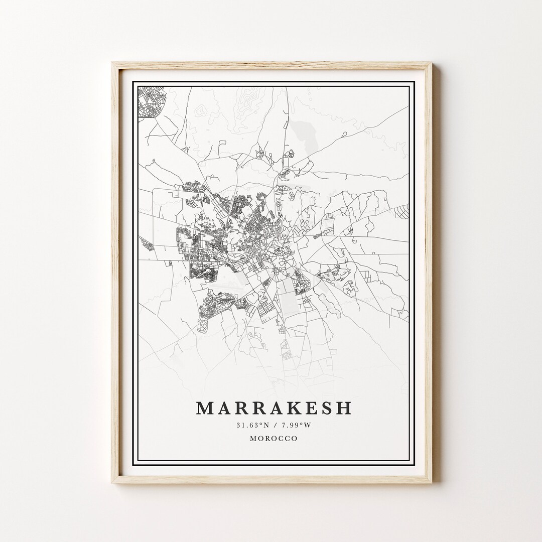 Printable Marrakesh Map Digital Marrakesh Map Marrakesh - Etsy