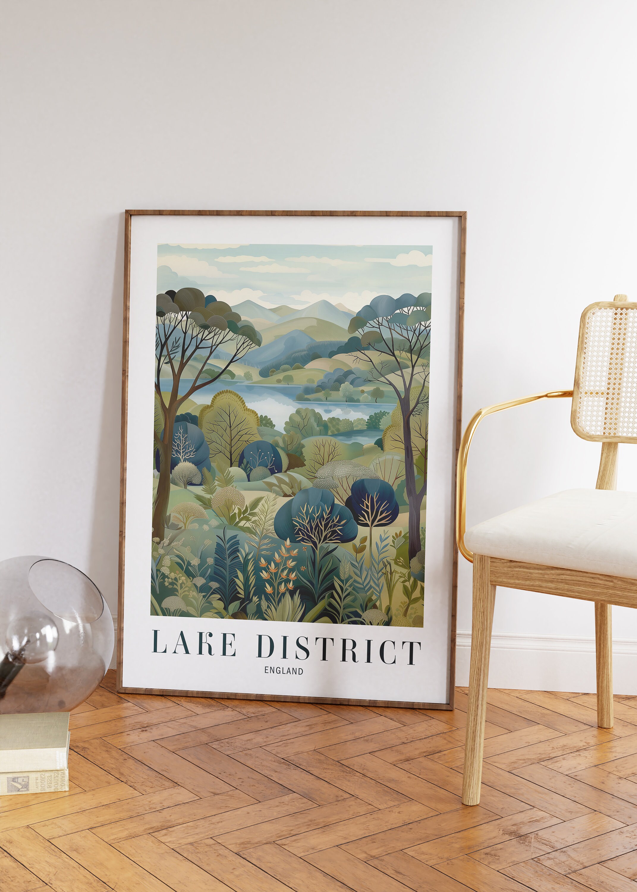 Lake District Print, Travel Art, Lake District Travel Print, Lake ...
