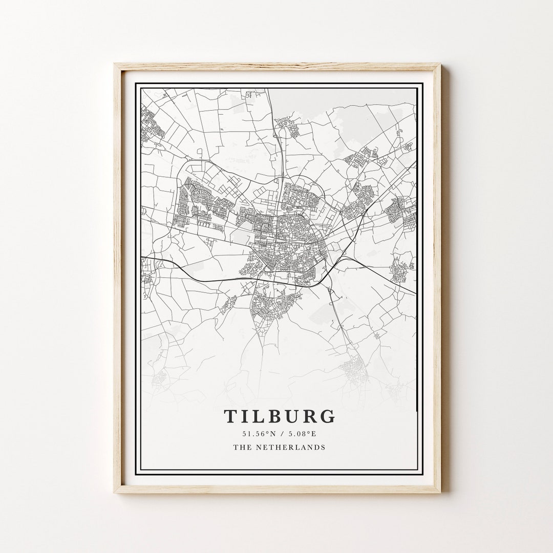Tilburg Map Digital Tilburg Map Tilburg the Netherlands - Etsy