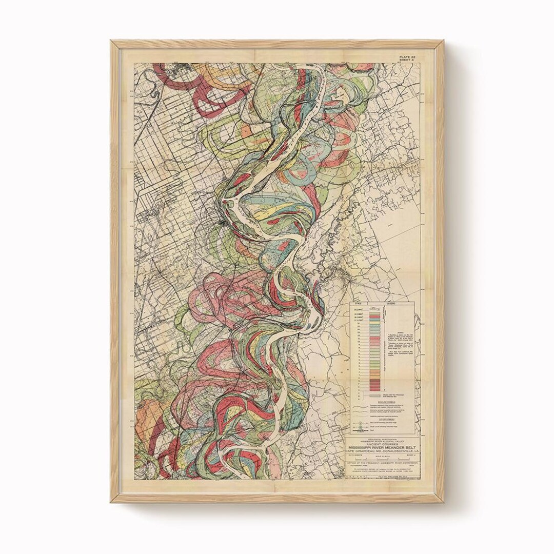 Harold Fisk Map Print – Sheet 4: Caruthersville, MO to Osceola, AR ...