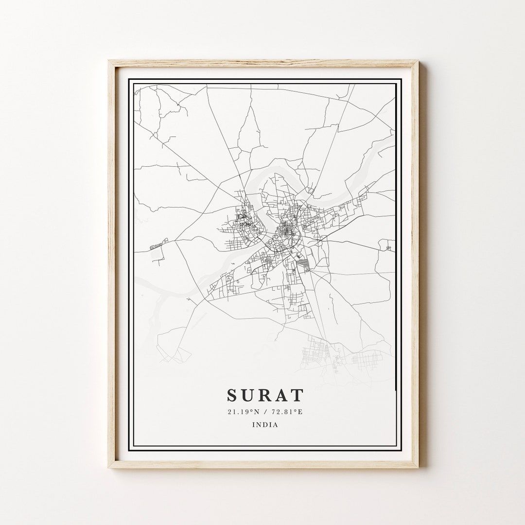 Buy Printable Surat Map Digital Surat Map Surat India Online in India ...