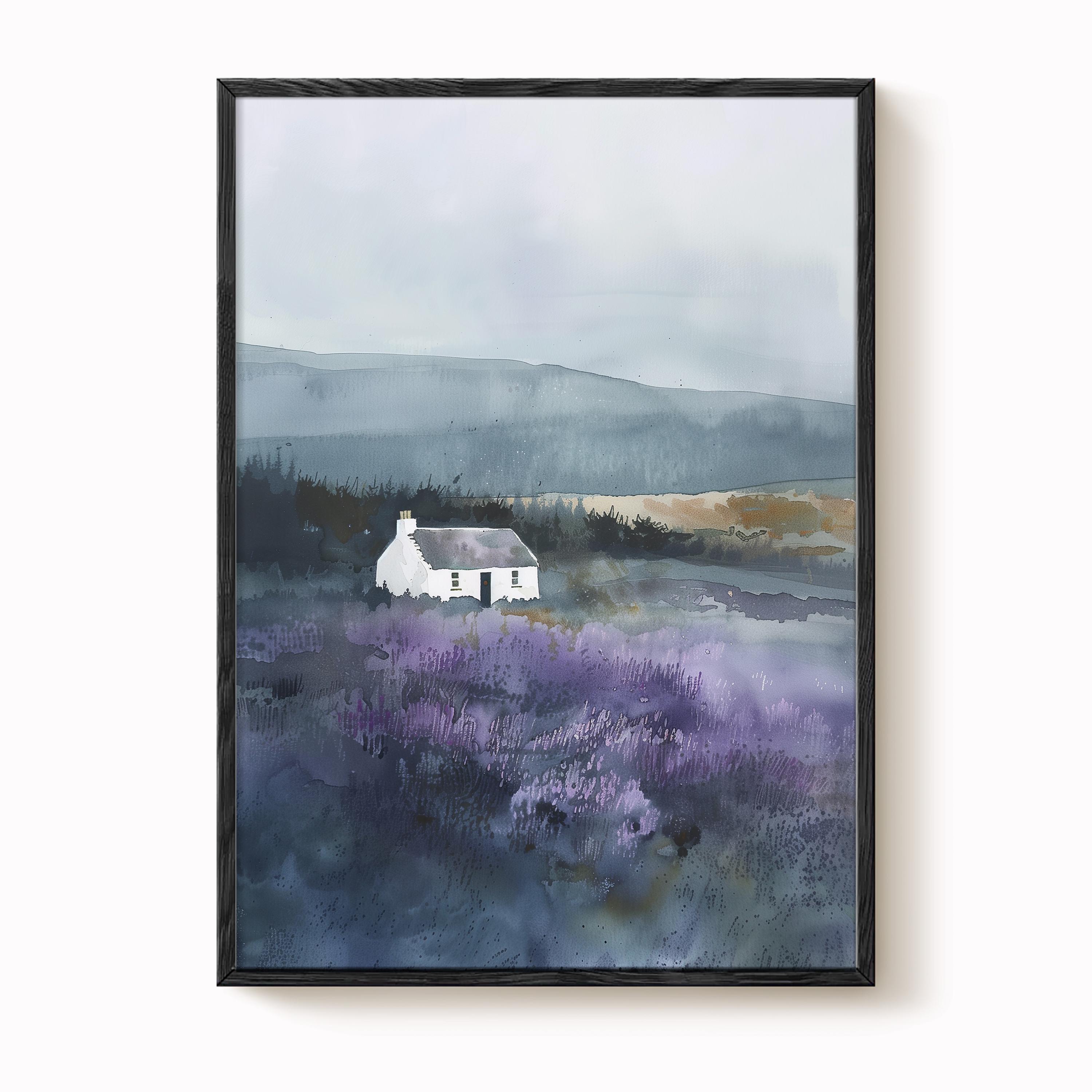 Scottish Croft Watercolour Print: Heather Landscape Art - Etsy