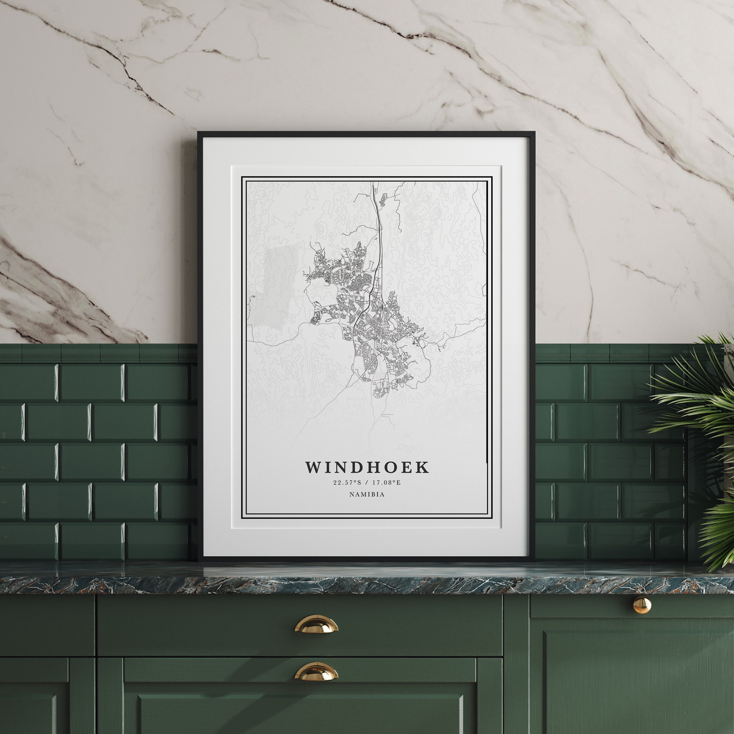 Windhoek map digital Windhoek map Windhoek Namibia wall - Etsy México