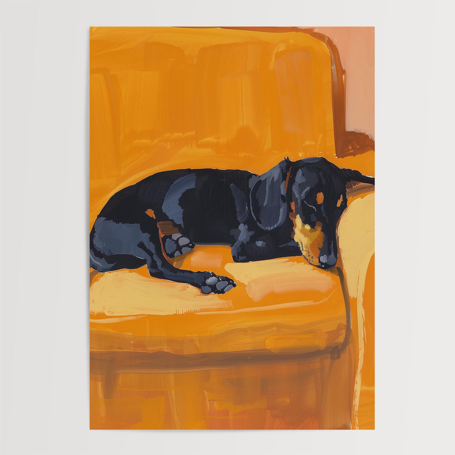 Dachshund Dog Print: Modern Gouache Pet Art (A5, A4, A3 Sizes) - Etsy