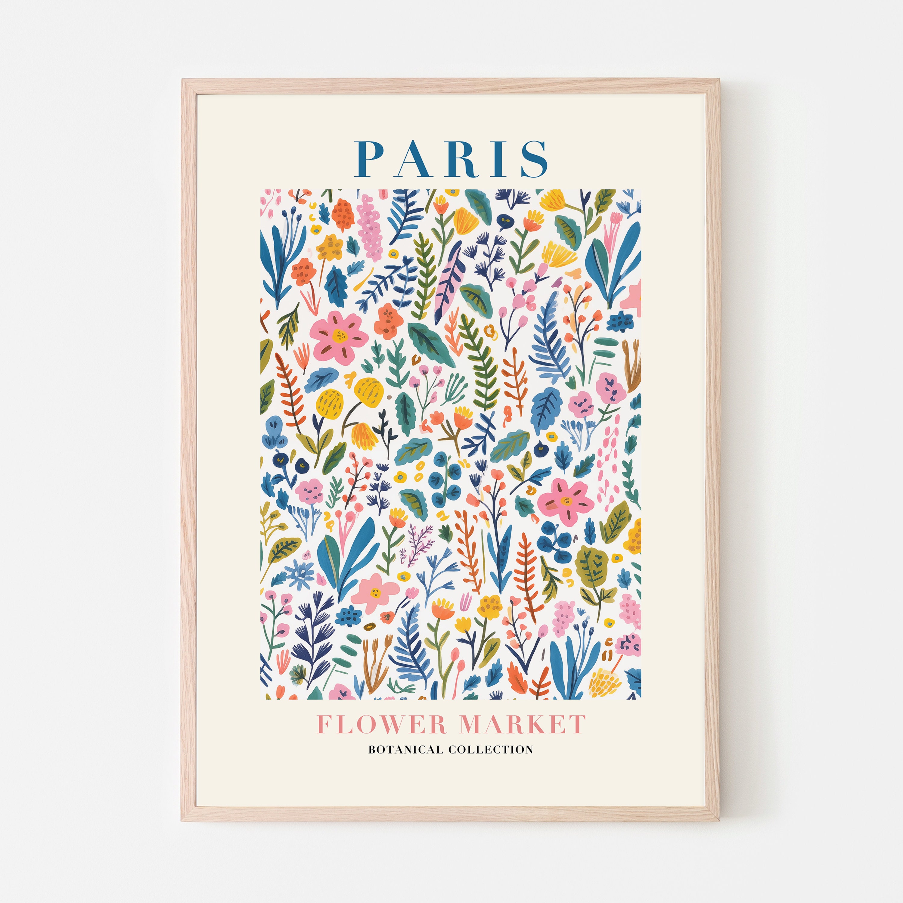 Paris Flower Market, Travel Art, Flower Market Poster, Paris Artwork ...