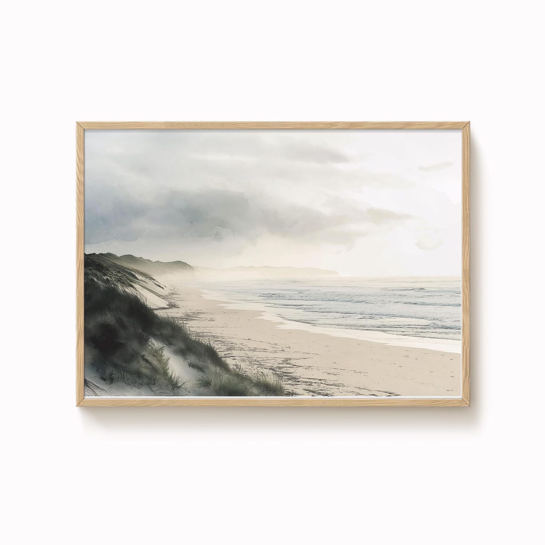 Peaceful Coastal Art Print - Misty Morning, Soft Neutrals - Etsy