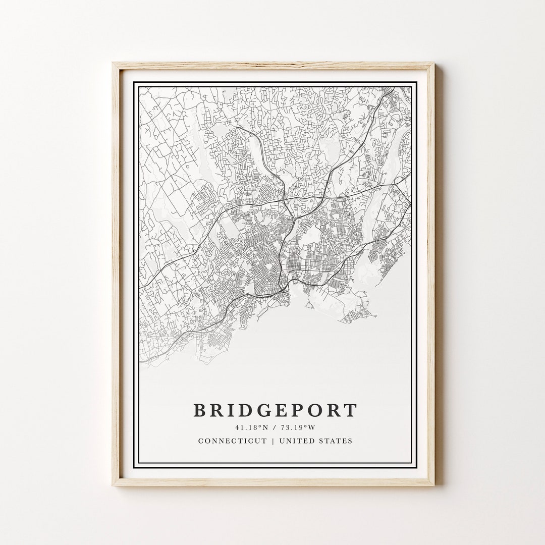 Bridgeport Map Digital Bridgeport Map Bridgeport - Etsy