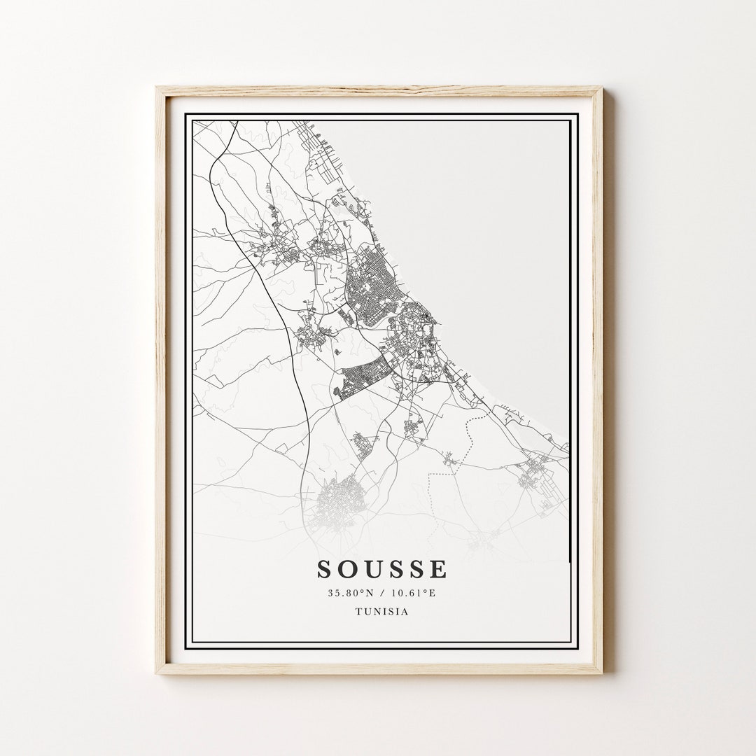 Printable Sousse Map Digital Sousse Map Sousse Tunisia - Etsy