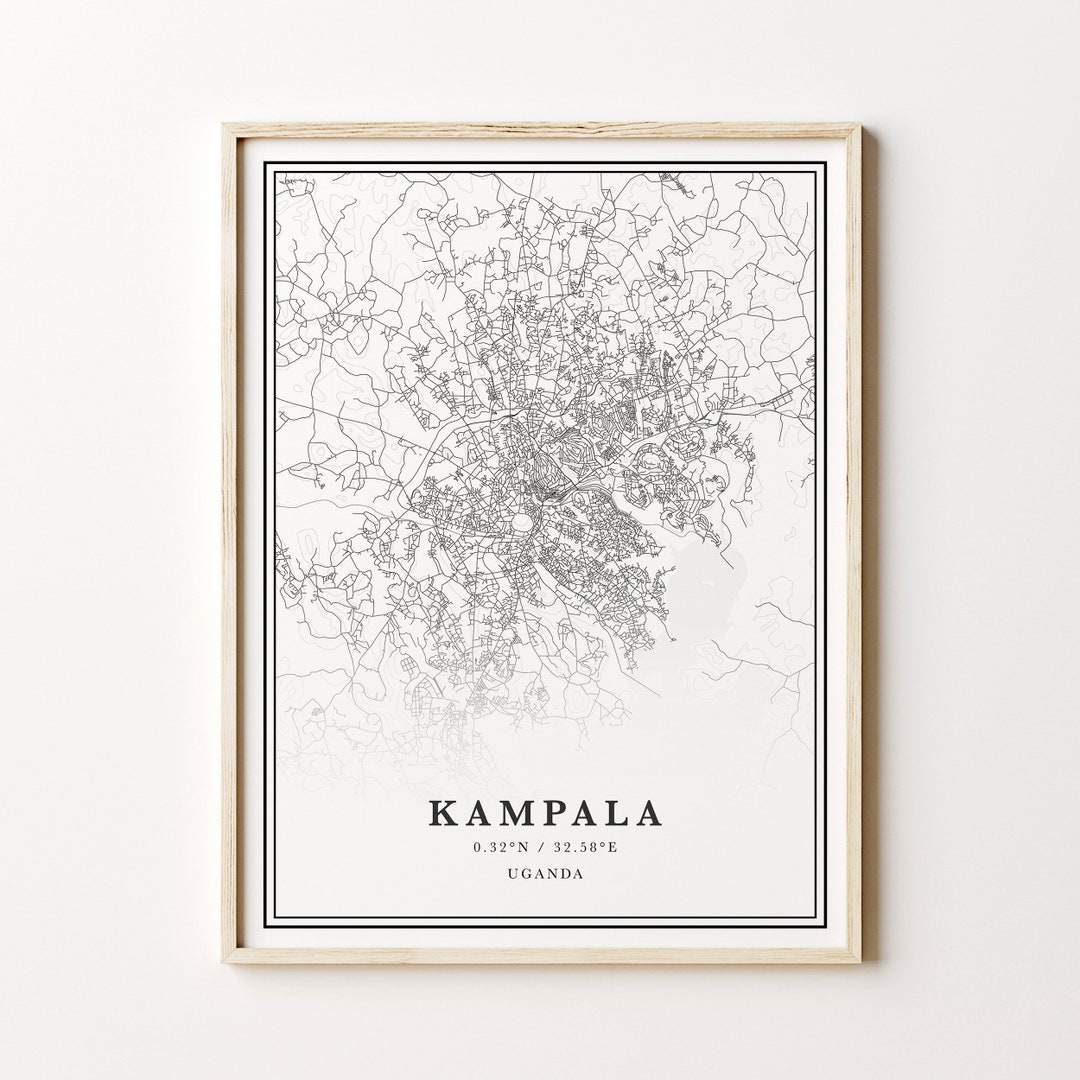 Kampala Map Digital Kampala Map Kampala Uganda Wall Art - Etsy