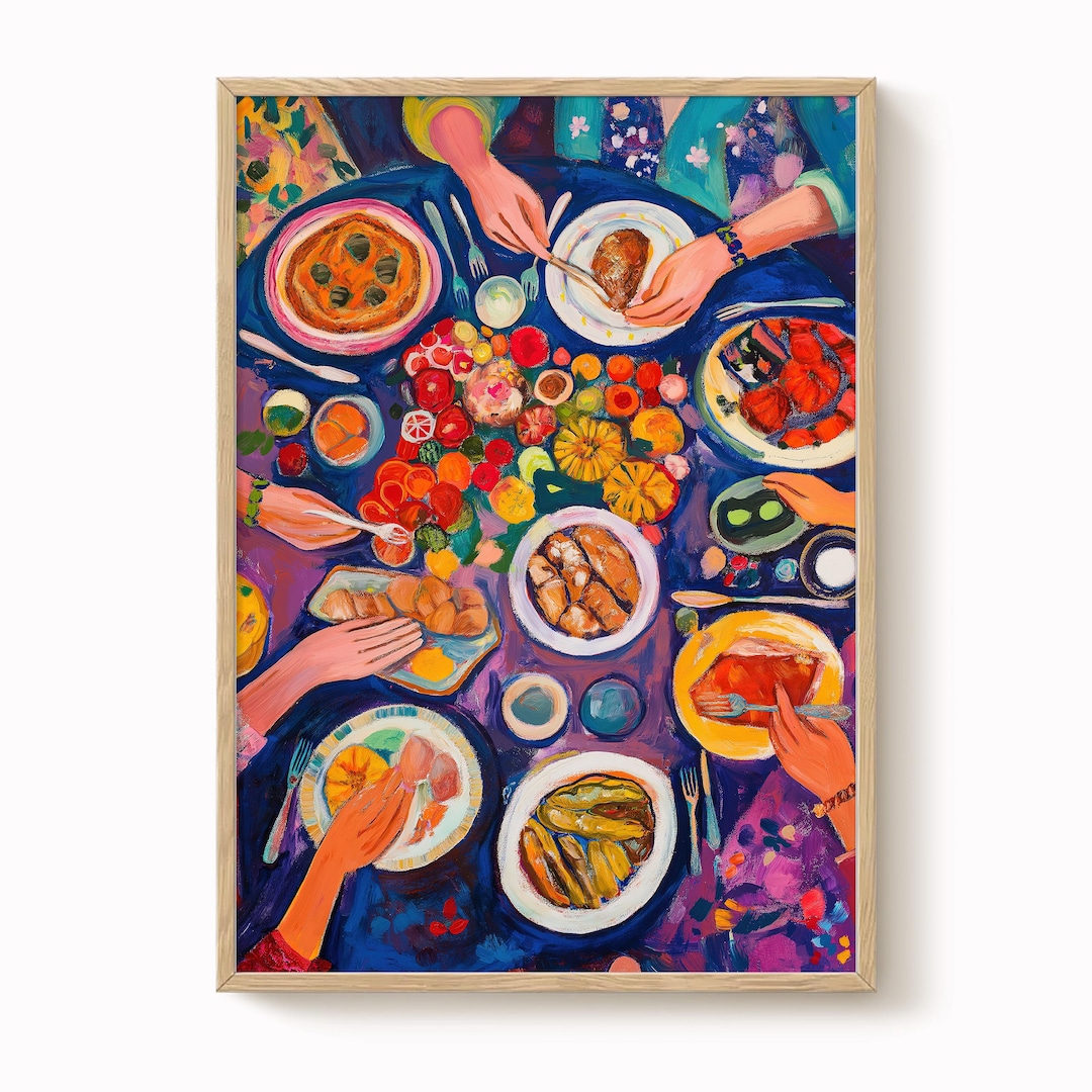 Dinner Table Art Print: Bold Fauvist Colors, Kitchen or Dining Room - Etsy