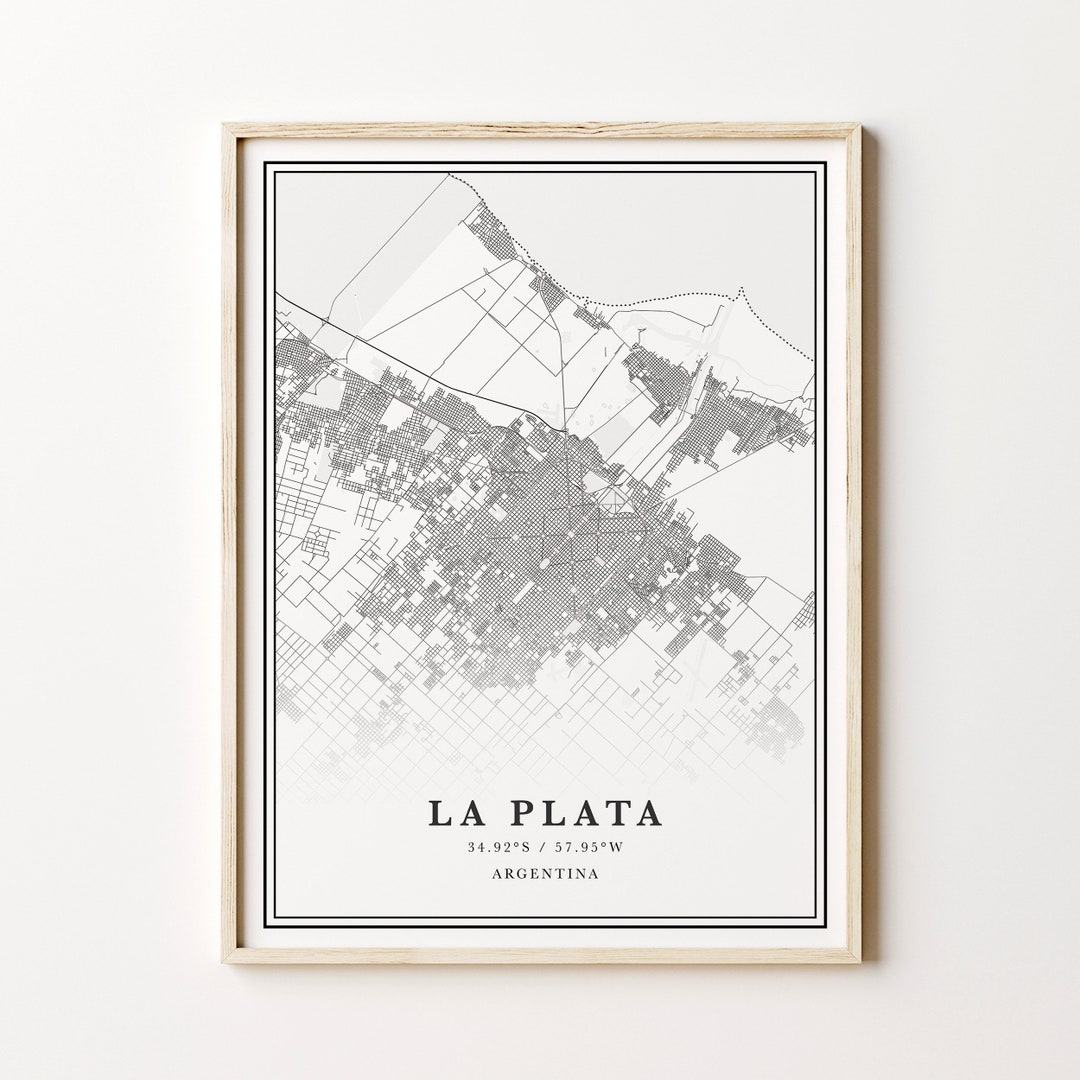 La Plata Map Digital La Plata Map La Plata Argentina Wall - Etsy