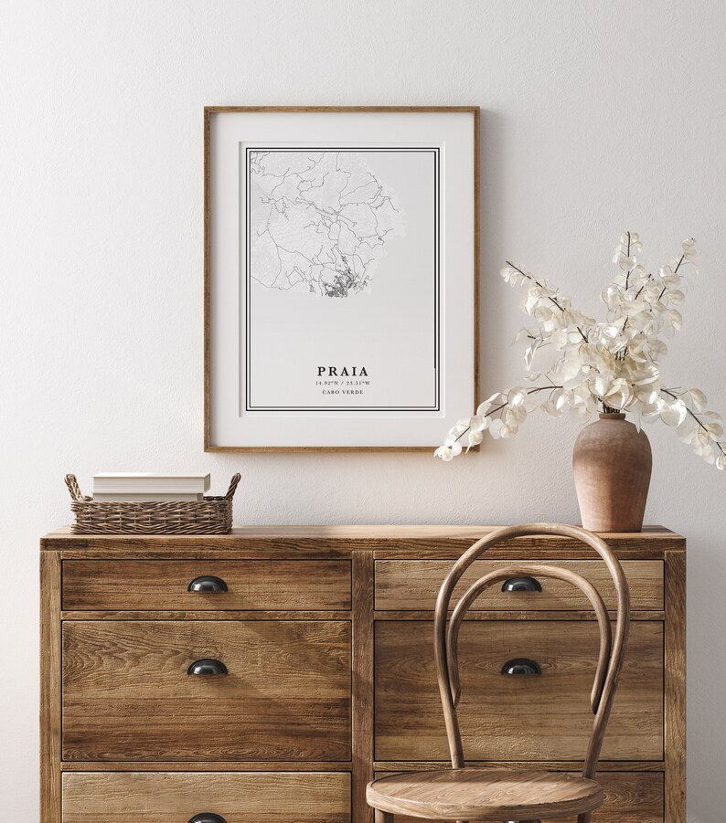 Praia Map Digital Praia Map Praia Cabo Verde Wall Art - Etsy Israel