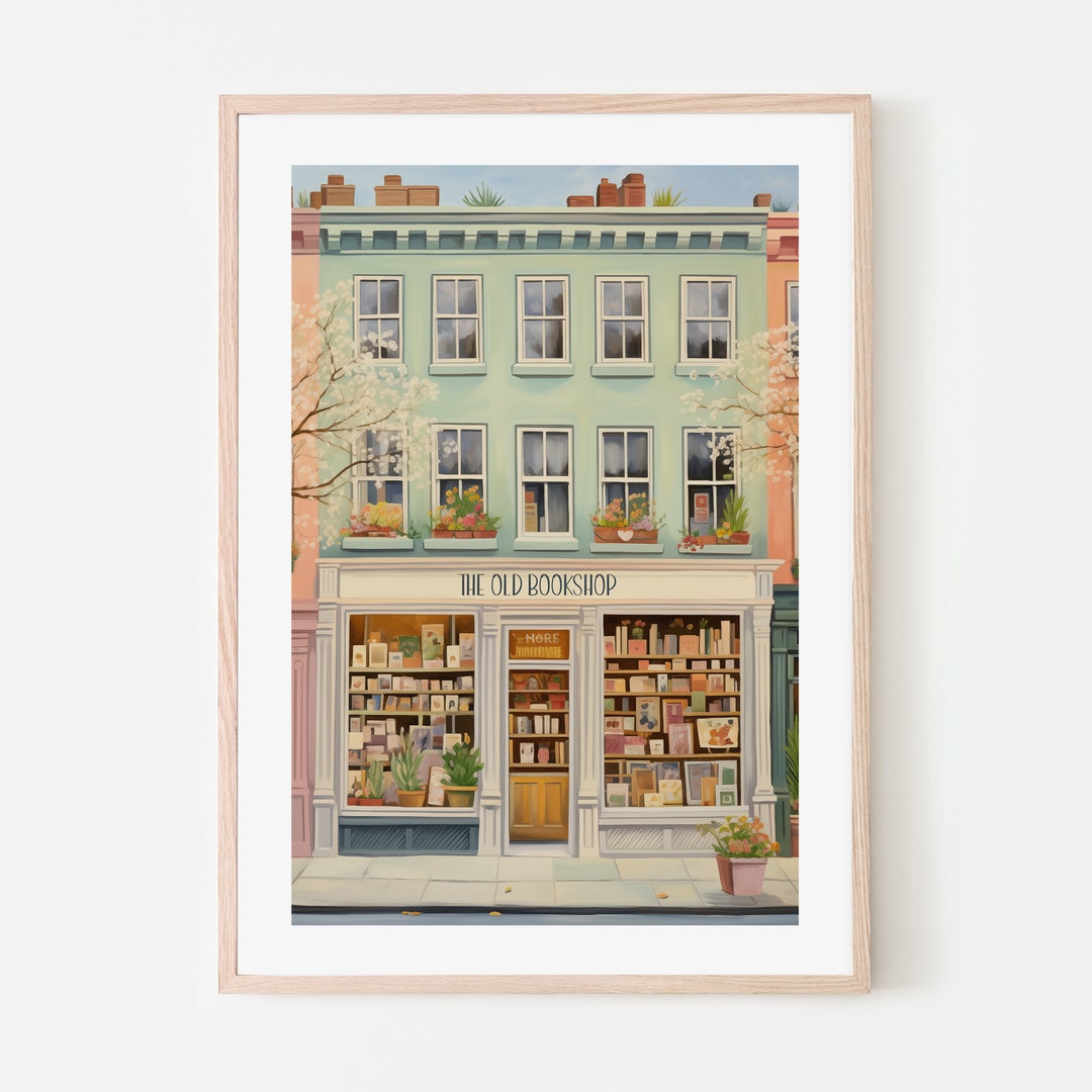 Bookshop Print, Old Bookshop, Travel Art, Book Lover, Vintage Inspired ...