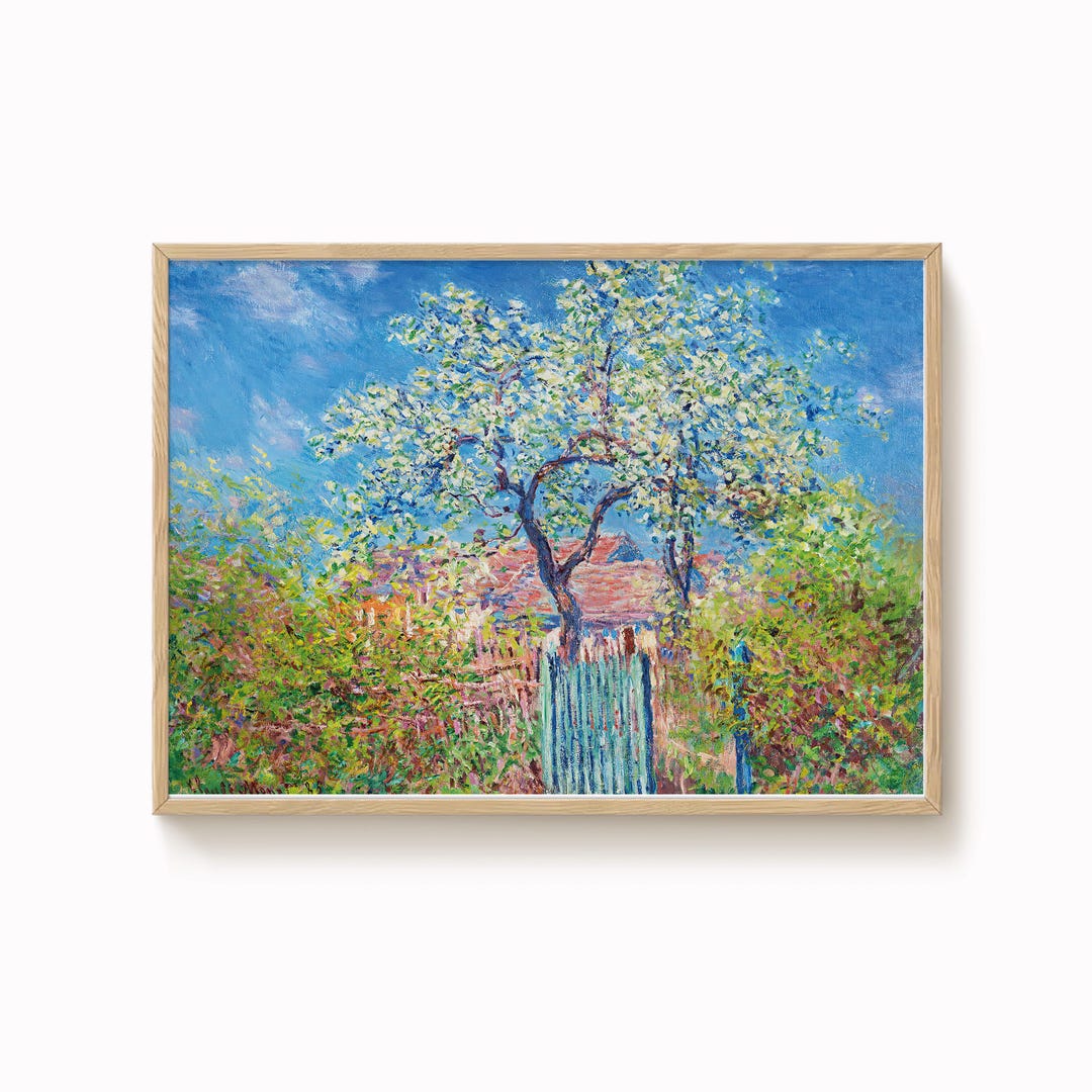 Poirier En Fleurs by Claude Monet, Pale Blue, Green & Pinks, Nature ...